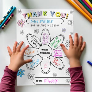 Teacher Appreciation Coloring Page | Thank You for Helping Me Grow ...