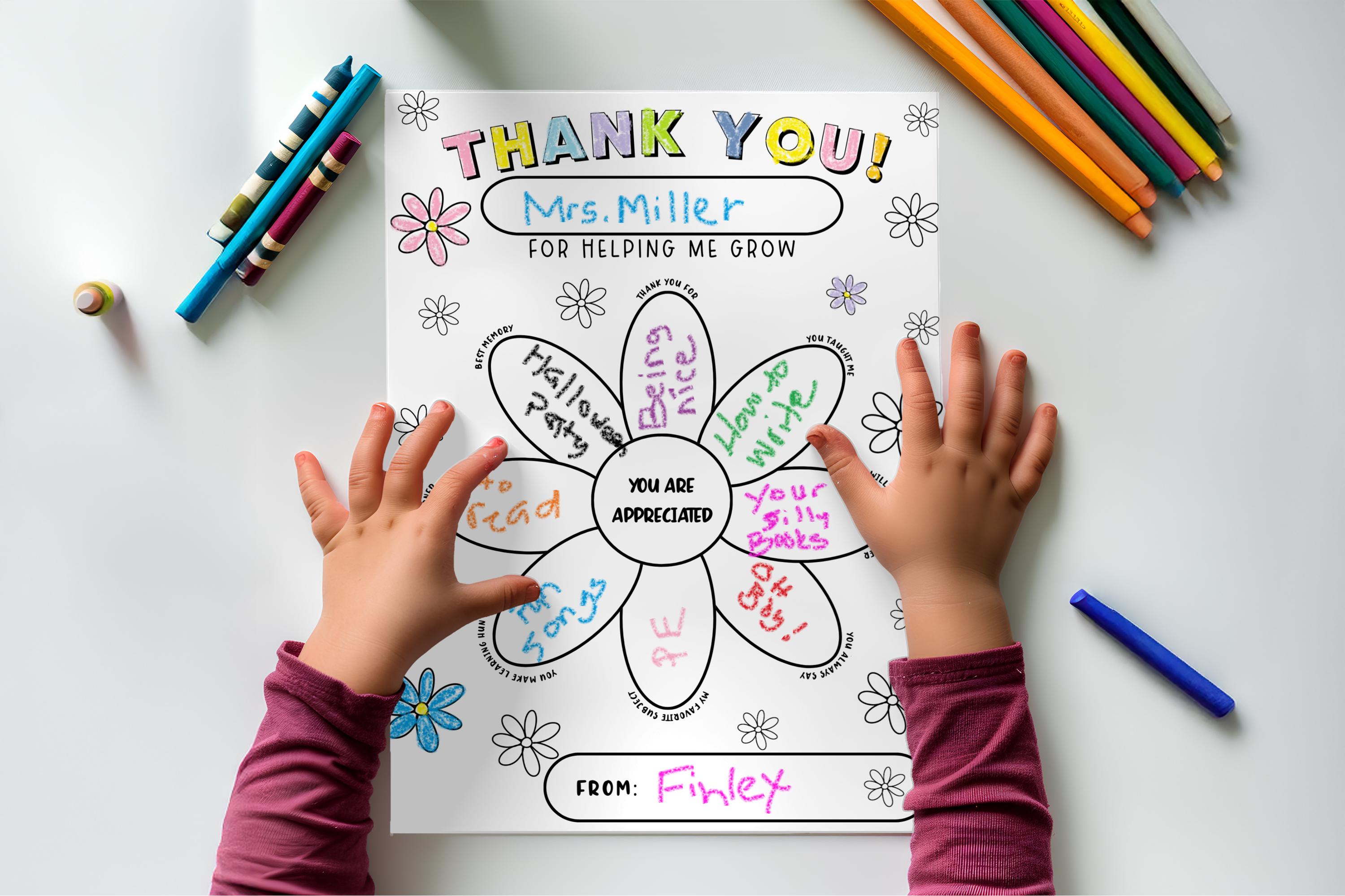 Teacher Appreciation Flower Coloring Page, Printable Gift for Teacher ...