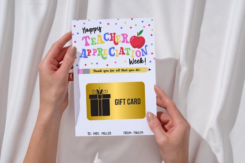 Rainbow Teacher Appreciation Gift Card Holder | Editable Printable ...