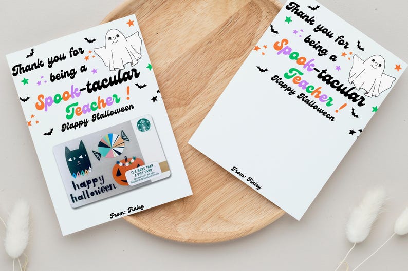 Editable Halloween Tags , Printable Gift Card Tag , 4.5x6 Gift Card ...