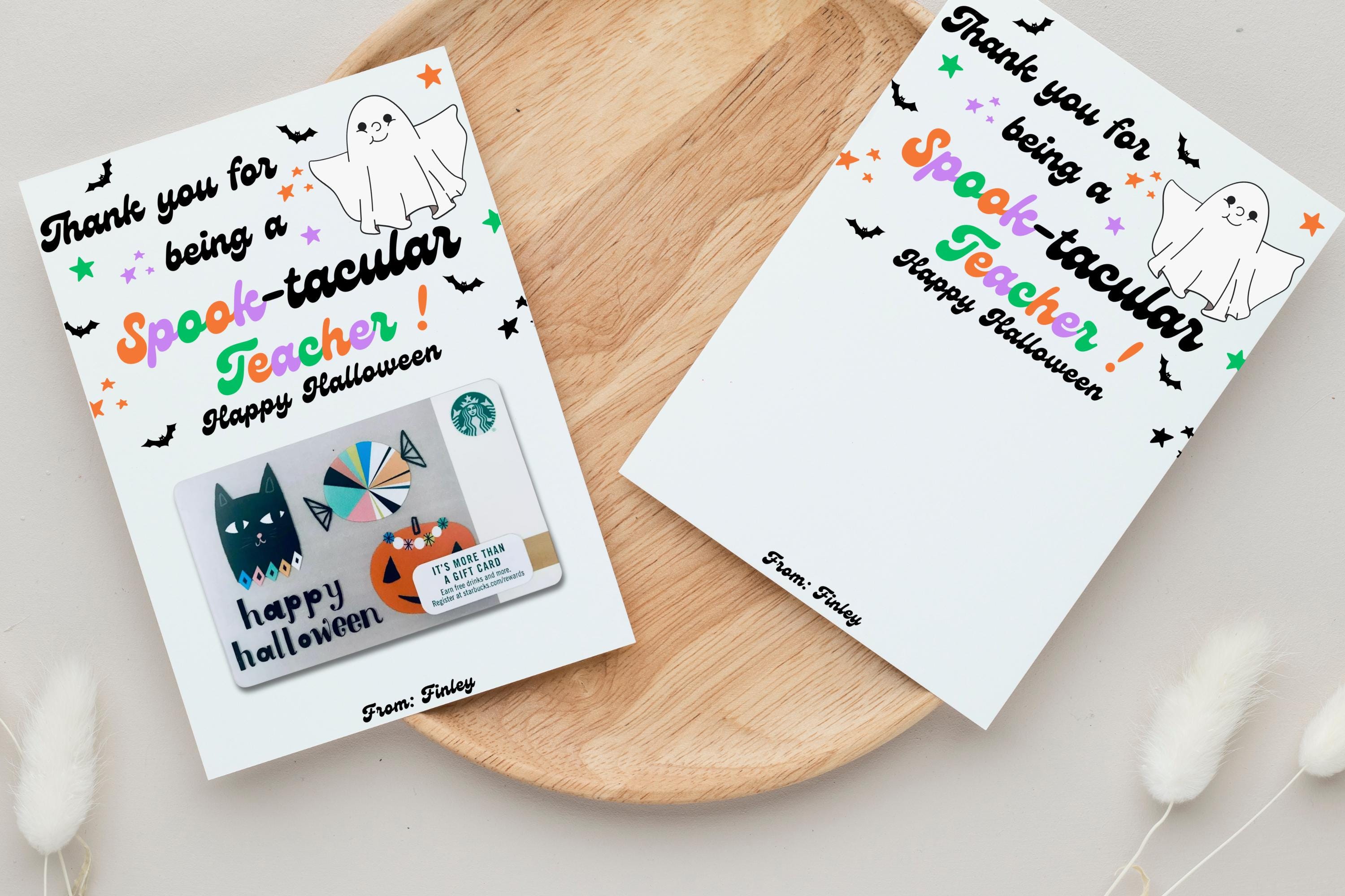 Editable Halloween Tags , Printable Gift Card Tag , 4.5x6 Gift Card ...