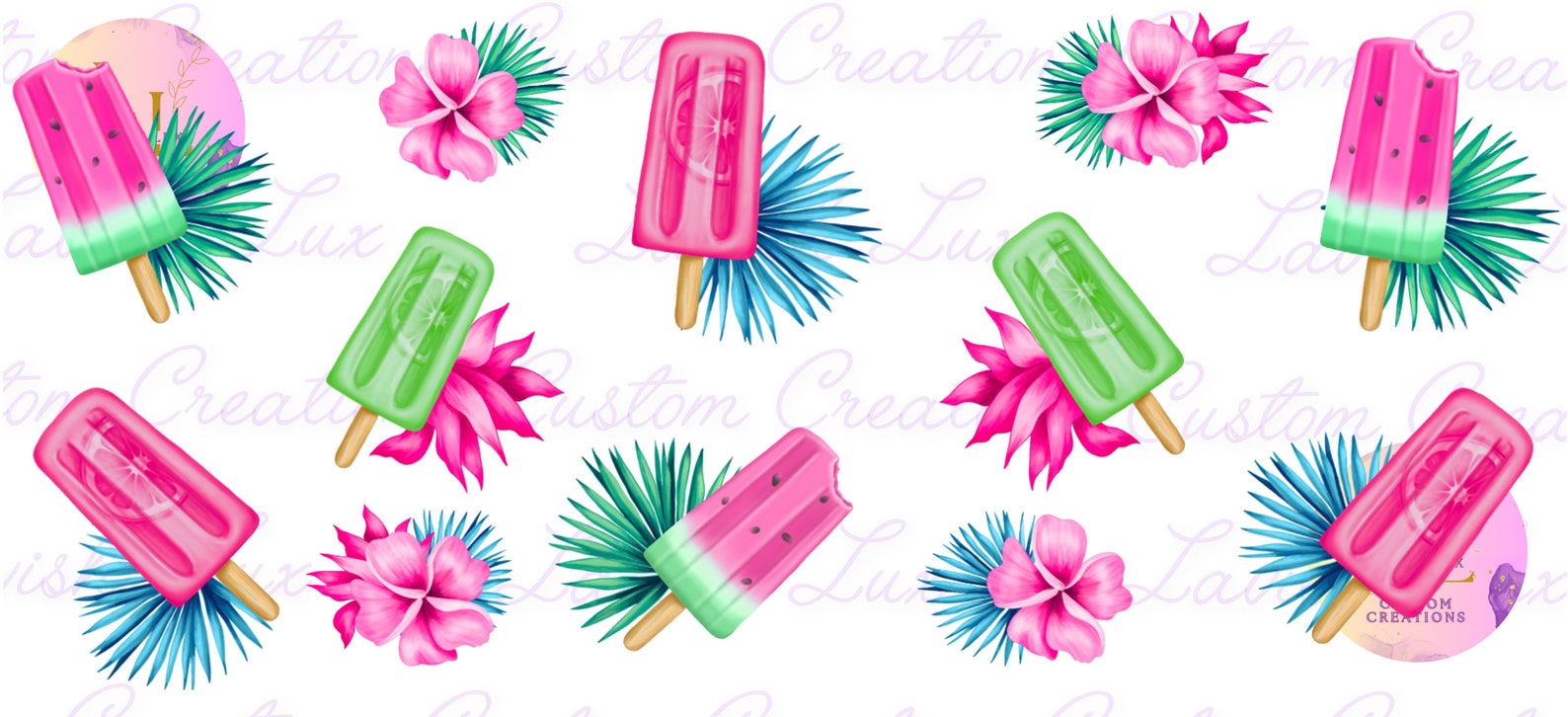 Tropical Summer Ice Pop 16oz Digital Download - Etsy
