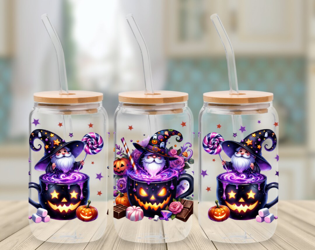 16oz Spooky Purple Halloween Digital PNG Download for UVDTF And/or ...