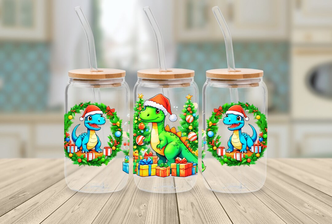 16oz Christmas Dinosaur Digital PNG Download - Etsy