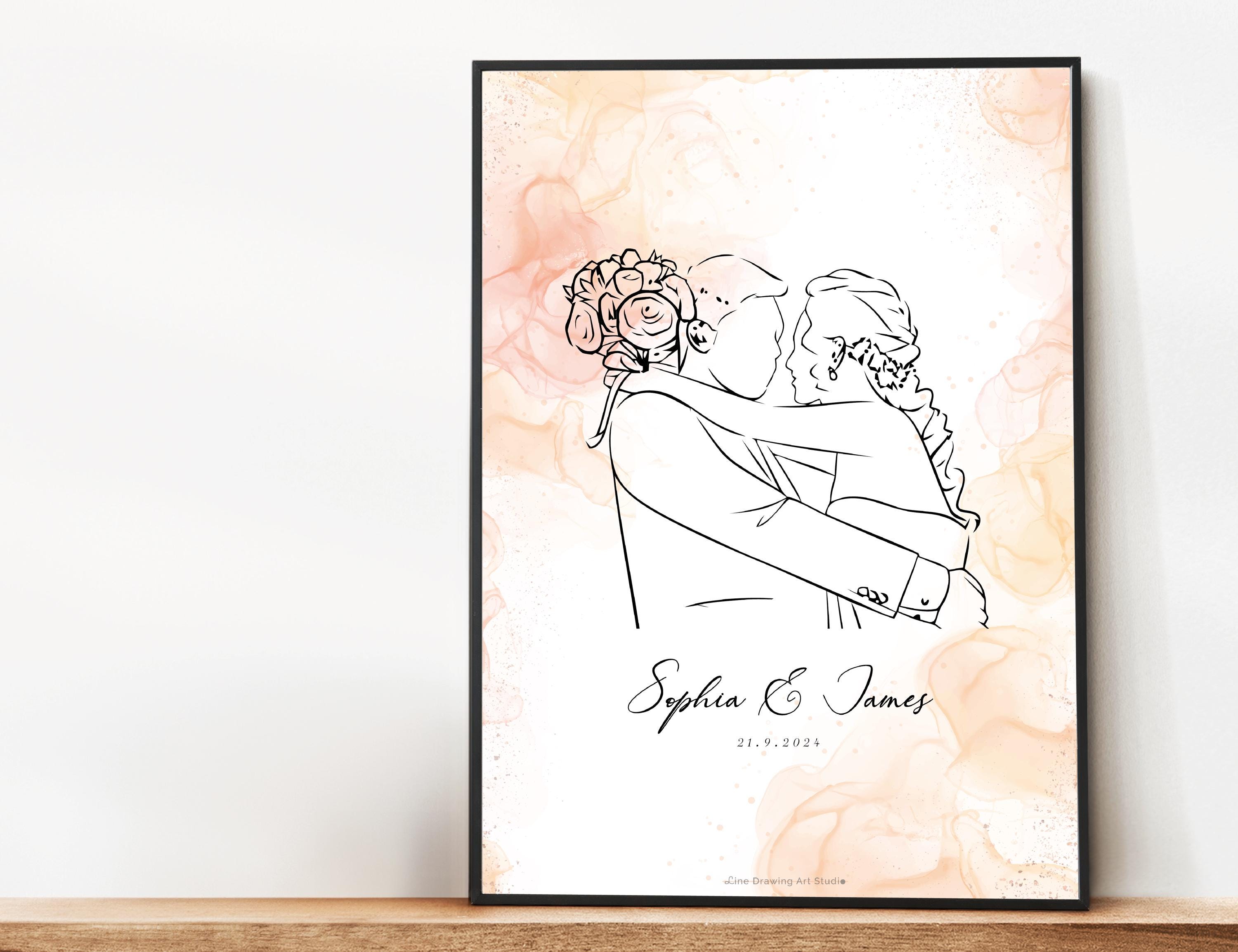 Custom One Line Drawing, Personalized Drawing, Drawing Gift for Him ...