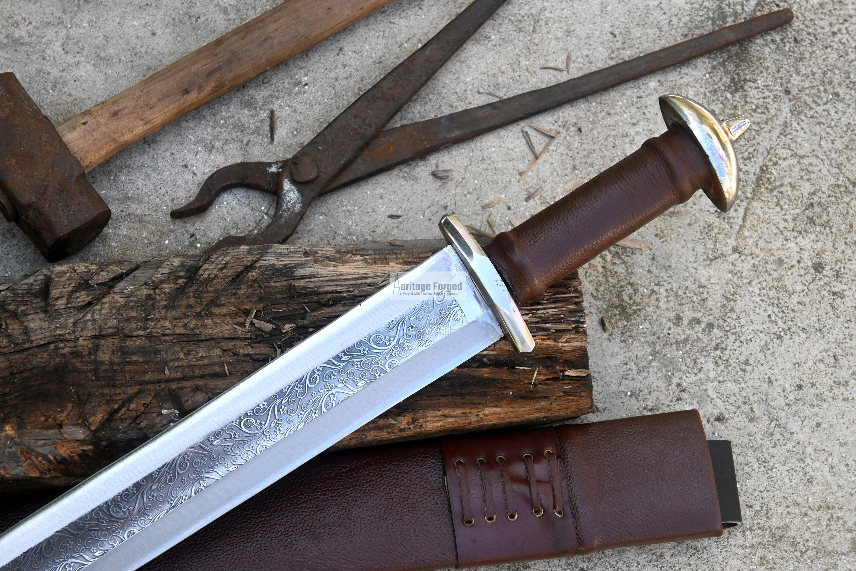 VIKING SWORD/21 Inches Long Blade Hand Made Sword/leaf Spring of Truck ...