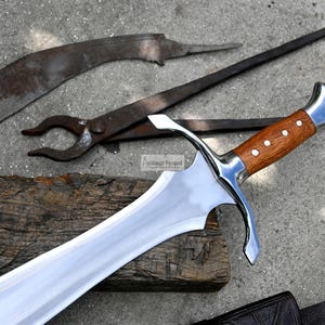 CELTIC LEAF SWORD / 21 Inches Long Blade Hand Forged Sword/leaf Spring of Truck/white Wood ...