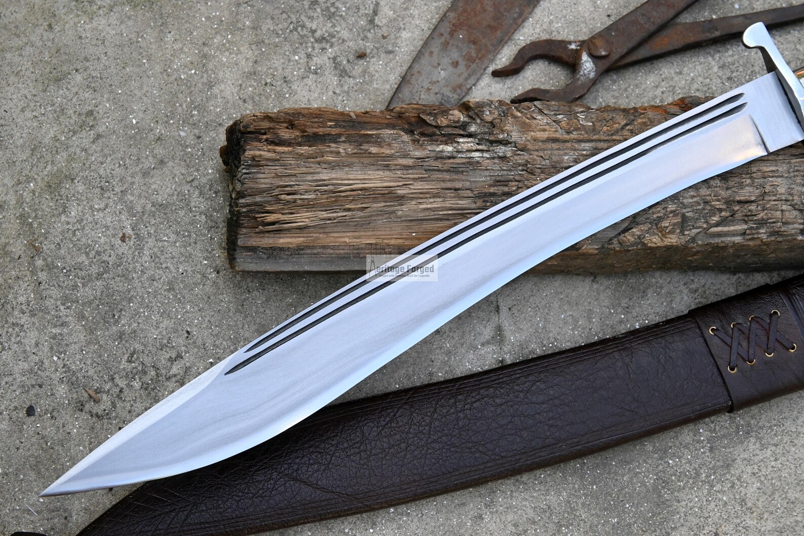 NAVAL MACHETE / Large Jungle Cleaver/20 Inches Long Blade Heavy Duties ...