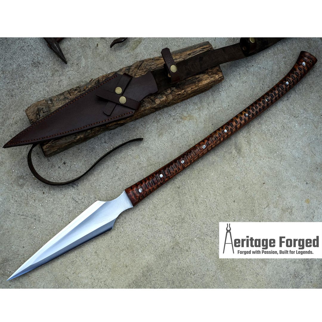 HUNTING SPEAR / Hand Forged Spear /12 Inches Long Blade Spear/ Throwing ...