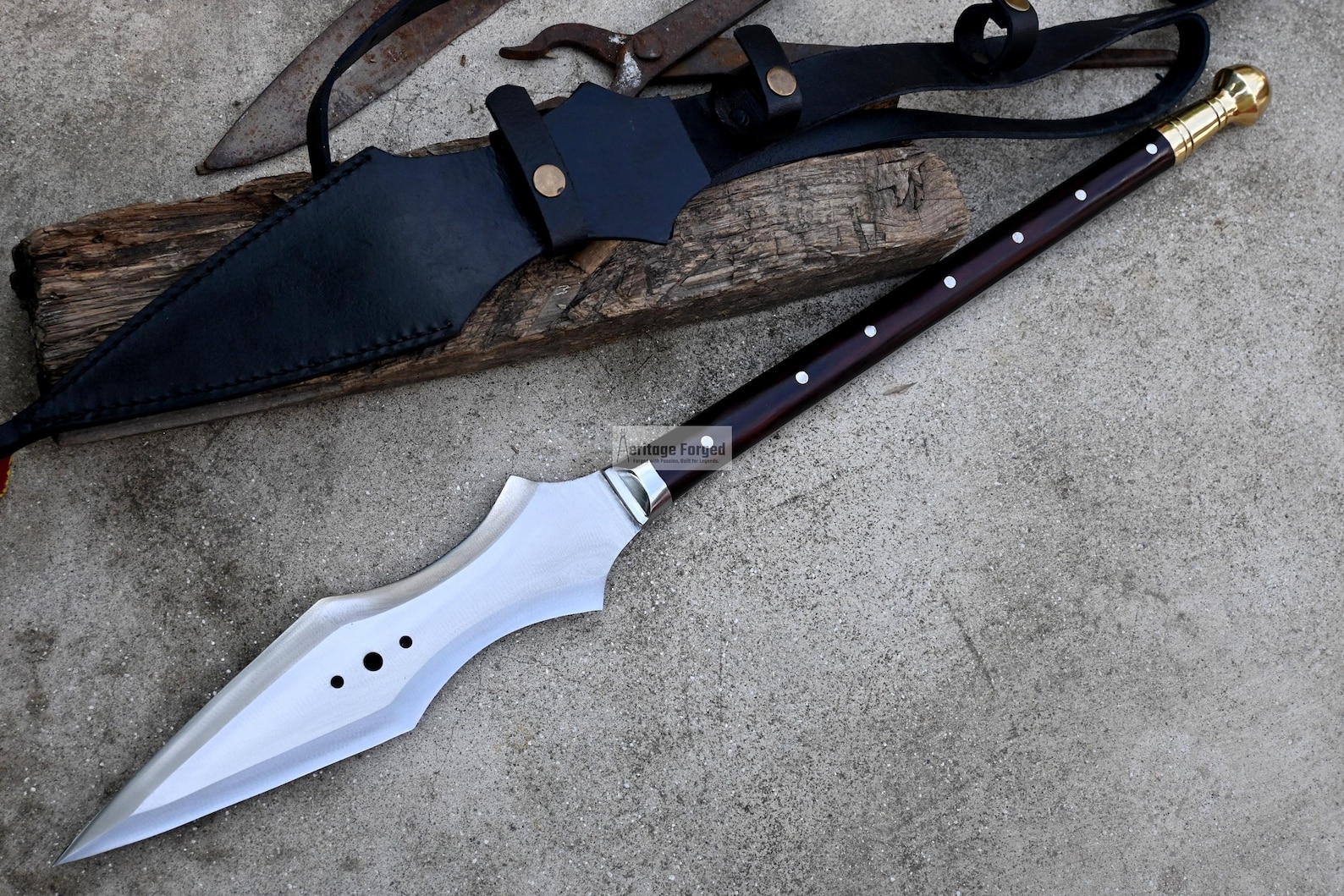 ACHILLES SPEAR / Hand Forged Spear /12 Inches Long Blade Spear/ Greek ...