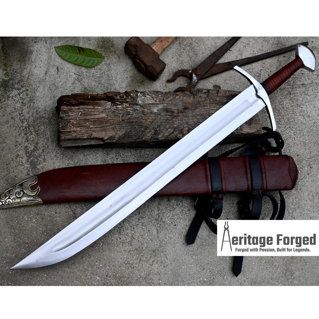 SINGLE EDGE SWORD/24 Inches Long Blade Hand Forged Sword/leaf Spring of ...