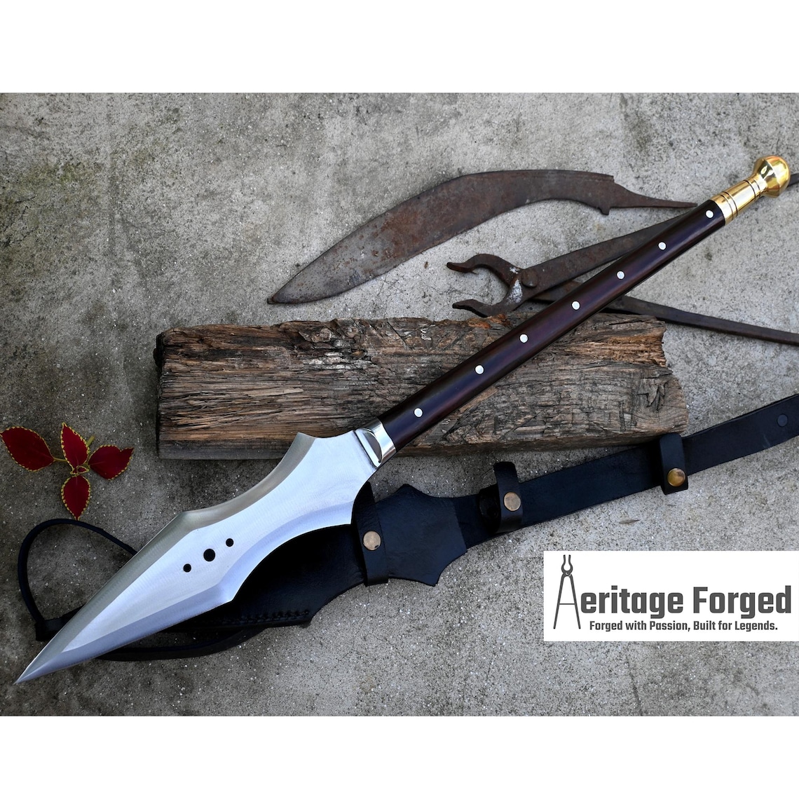 ACHILLES SPEAR / Hand Forged Spear /12 Inches Long Blade Spear/ Greek ...