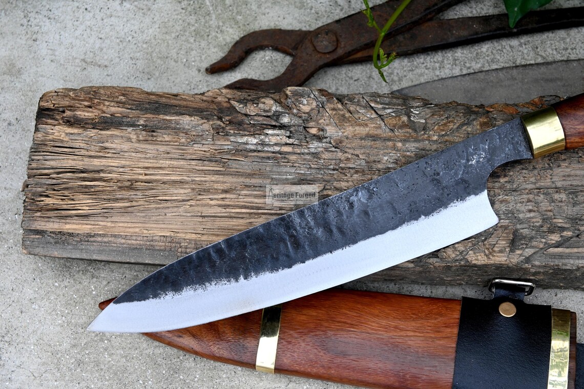 CHEF KNIFE / 10 Inches Long Blade / Hand Forged Hunting Knife / Jungle ...