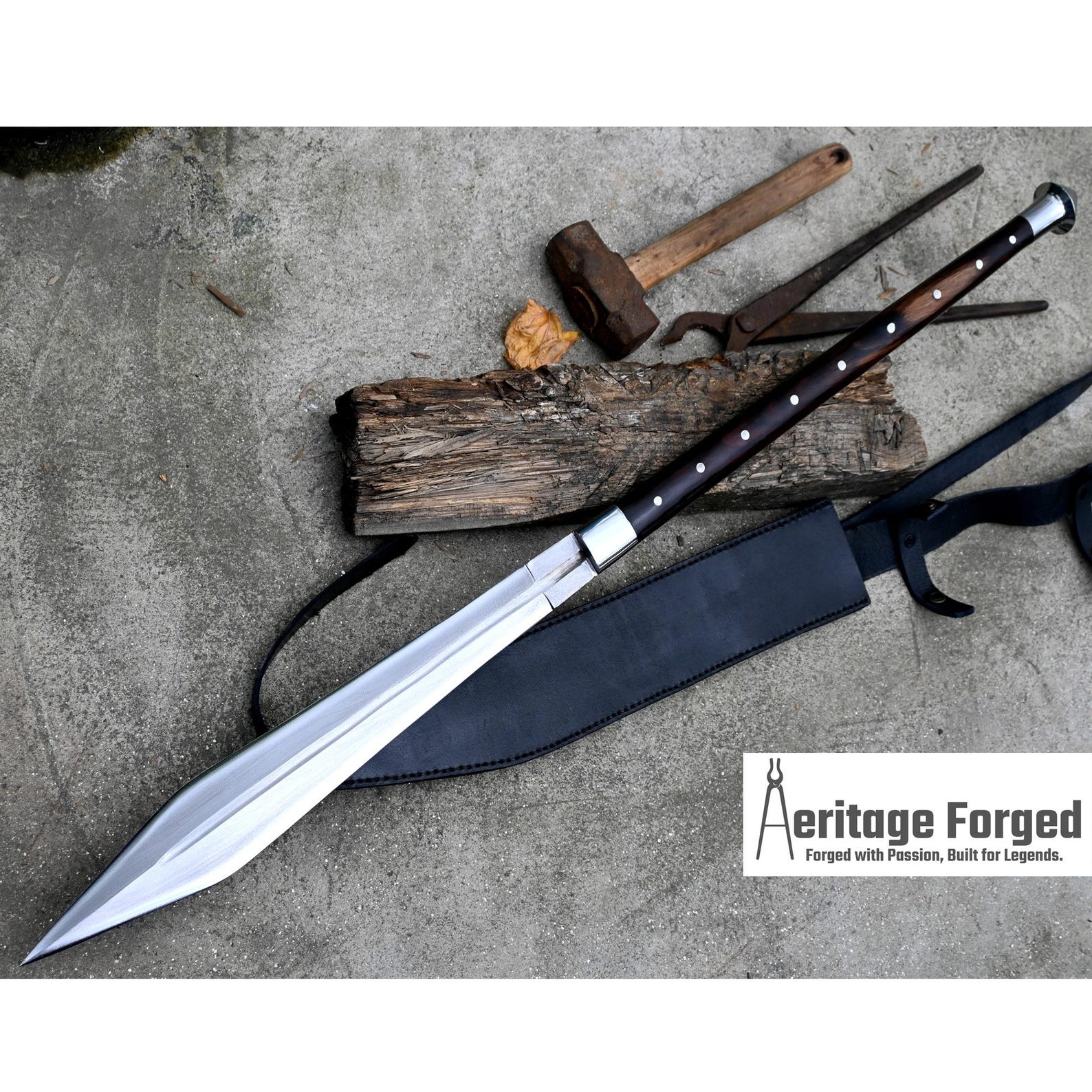 GLADIUS SPEAR / Hand Forged Spear /17 Inches Long Blade Spear/ Greek ...