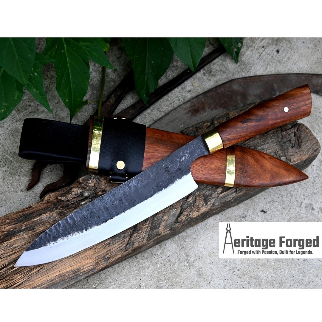 CHEF KNIFE / 10 Inches Long Blade / Hand Forged Hunting Knife / Jungle ...