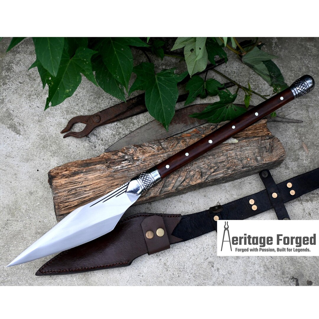 HUNTING SPEAR / Hand Forged Spear /9 Inches Long Blade Spear/ Throwing ...