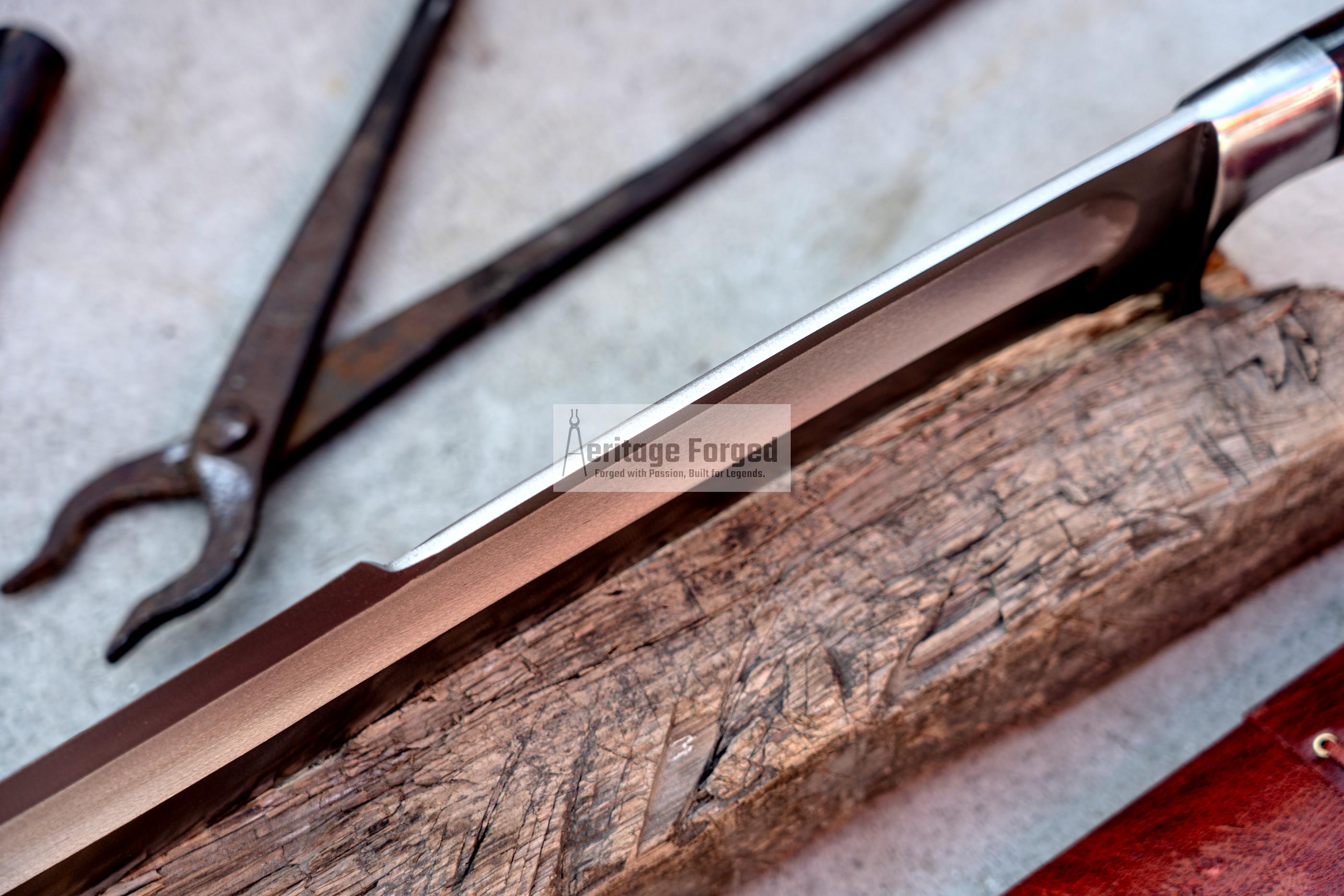 SPARTAN MACHETE /18 Inches Long Blade Hand Forged Sword/leaf Spring of ...