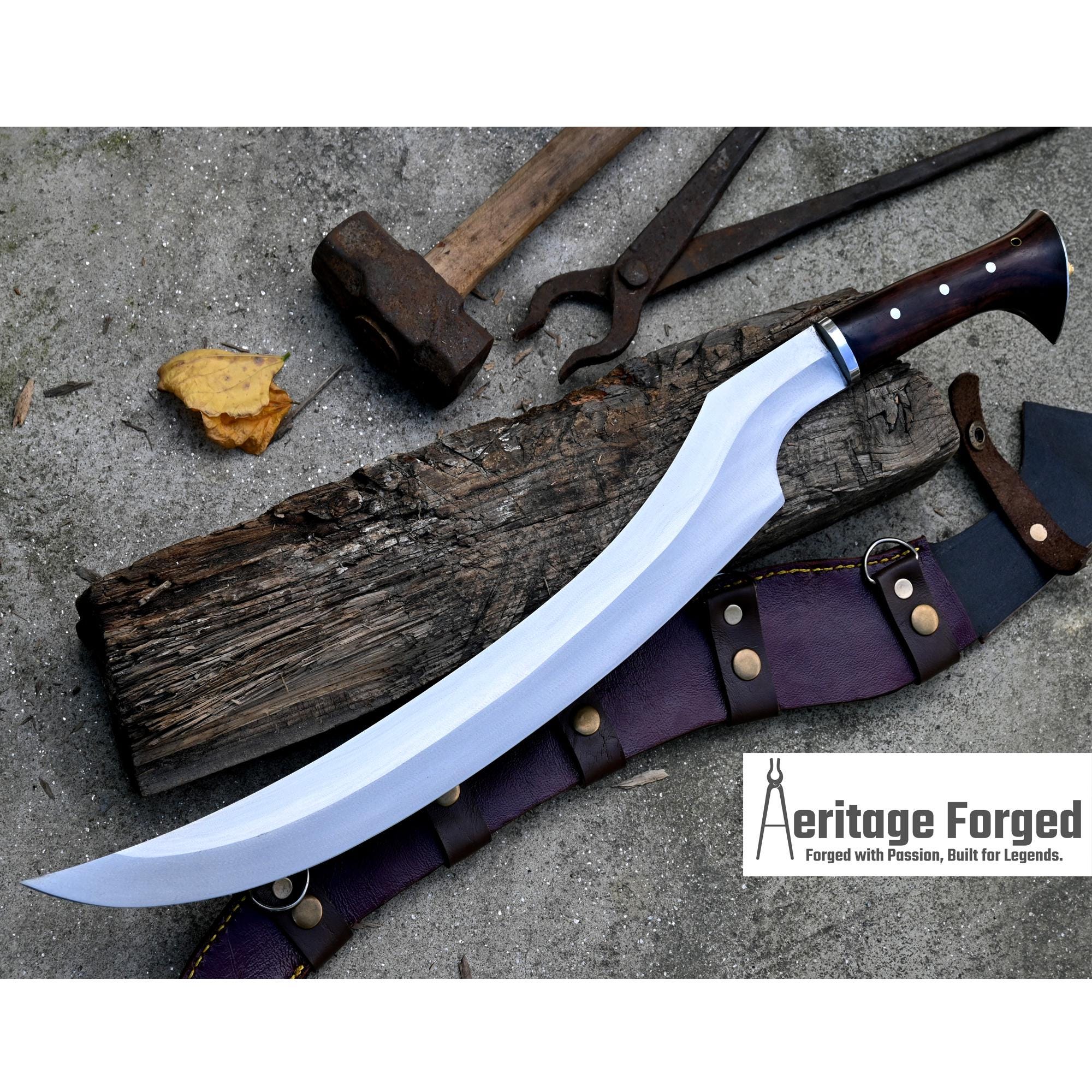 KHOPESH SHORT SWORD/ 18 Inches Long Blade Hand Forged Egyptian Khopesh ...