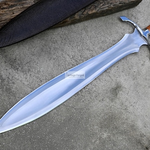 CELTIC LEAF SWORD / 21 Inches Long Blade Hand Forged Sword/leaf Spring of Truck/white Wood ...