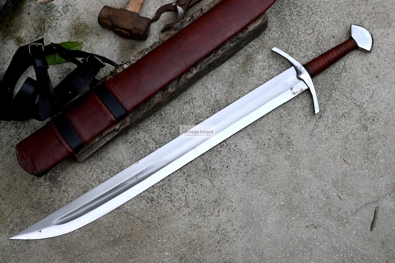 SINGLE EDGE SWORD/24 Inches Long Blade Hand Forged Sword/leaf Spring of ...