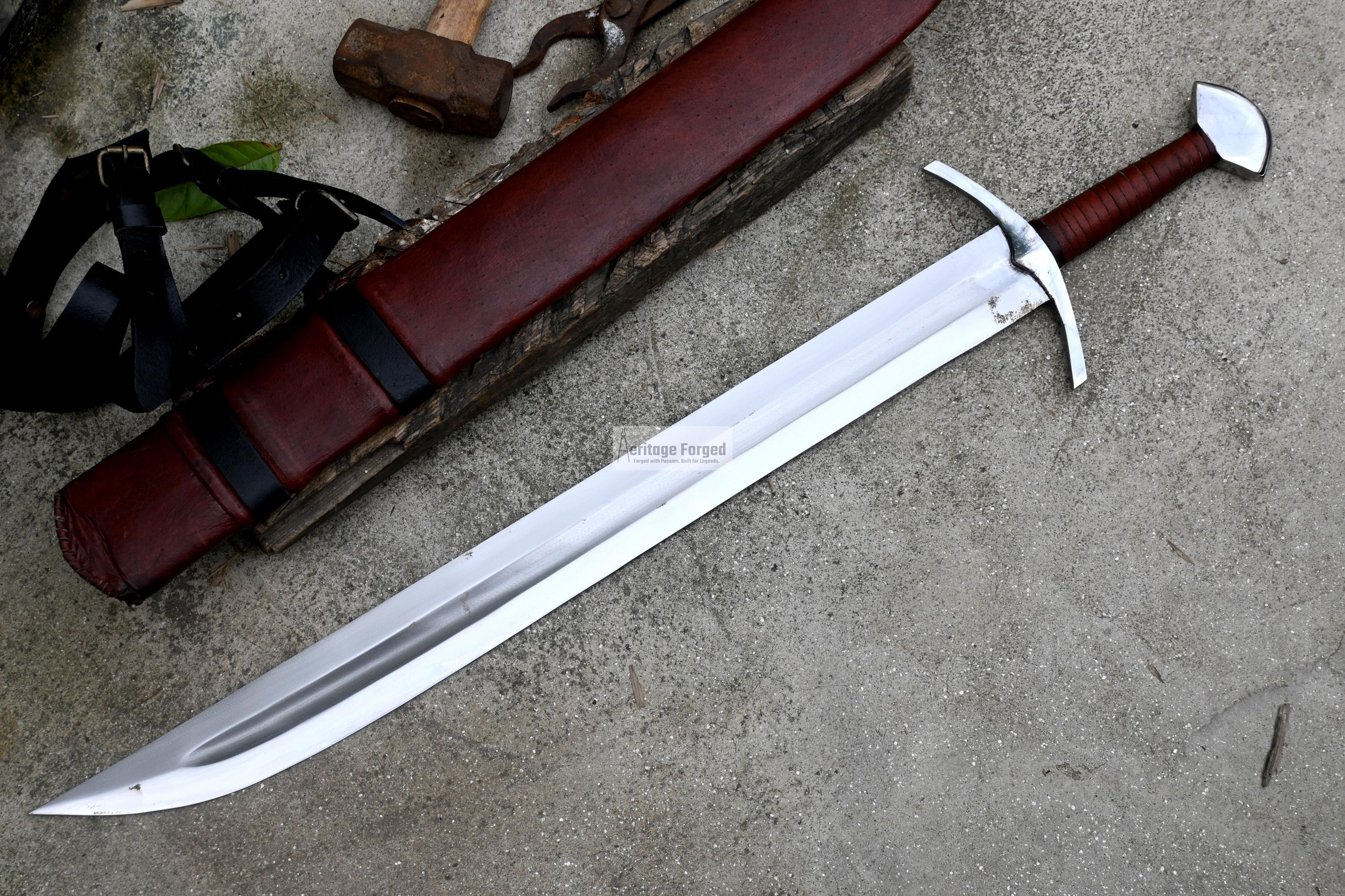 SINGLE EDGE SWORD/24 Inches Long Blade Hand Forged Sword/leaf Spring of ...