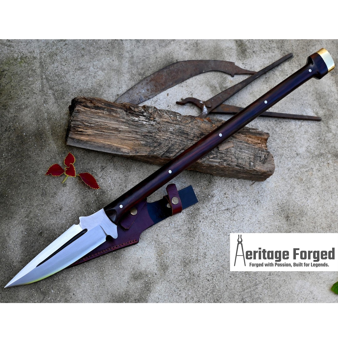 HUNTING SPEAR / Hand Forged Spear /9 Inches Long Blade Spear/ Throwing ...
