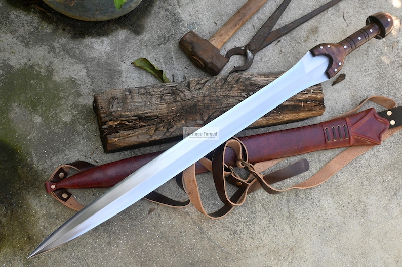 BRONZE AGE SWORD/25 Inches Long Blade Hand Forged Sword/leaf Spring of ...
