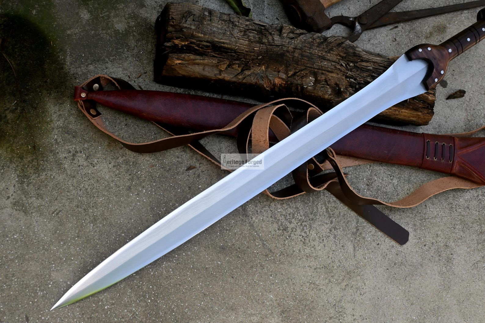 BRONZE AGE SWORD/25 Inches Long Blade Hand Forged Sword/leaf Spring of ...