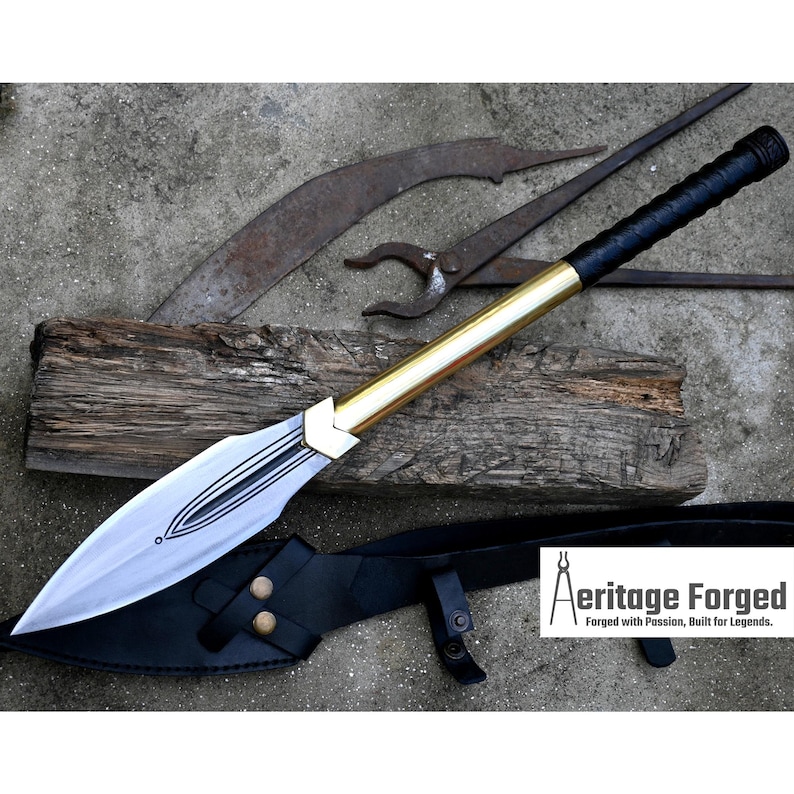 HUNTING SPEAR / Hand Forged Spear /8 Inches Long Blade Spear/ Throwing ...