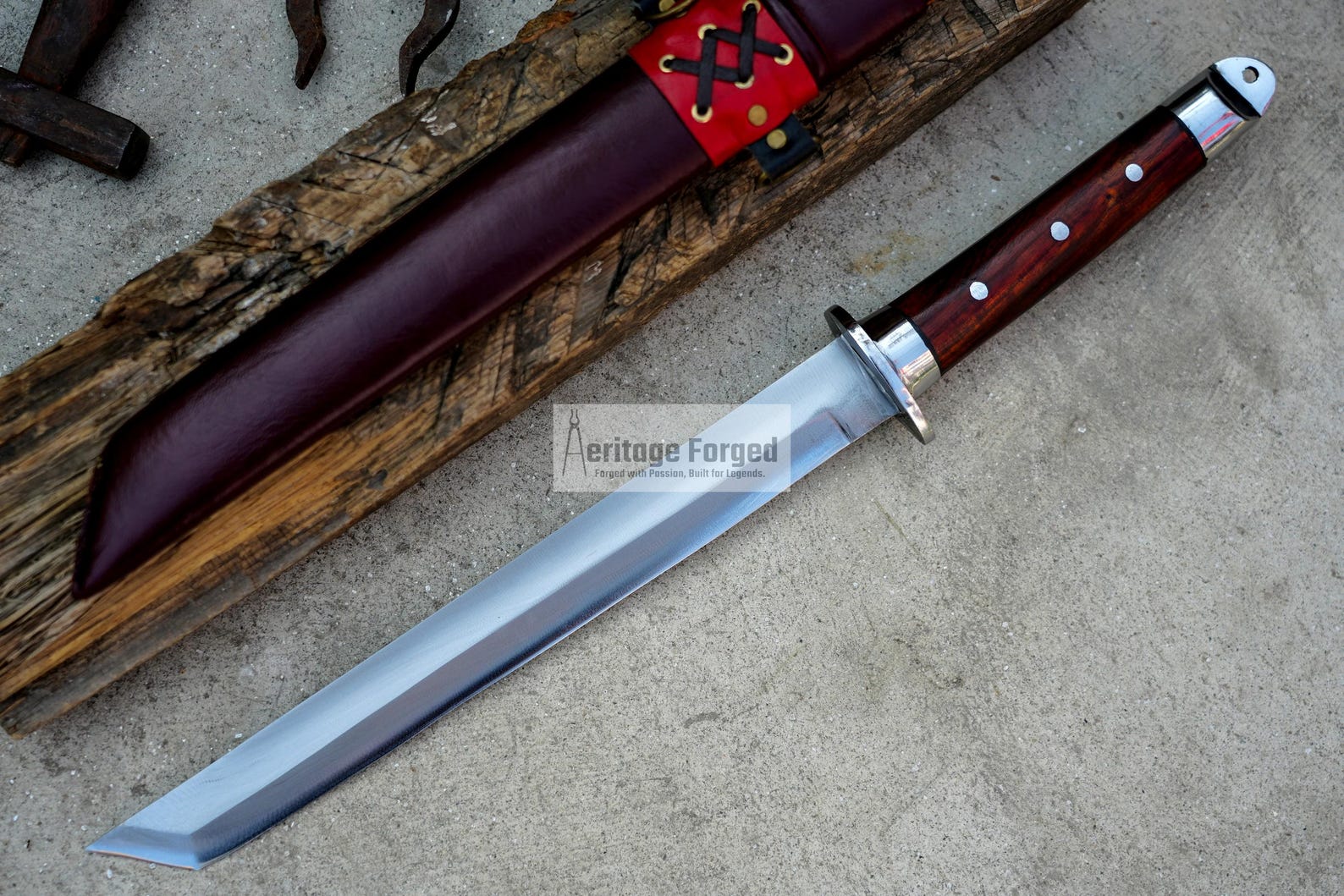 SHORT TANTO /12 Inches Long Blade Hand Forged Tanto Knife/leaf Spring ...