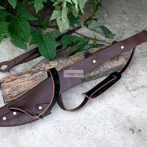 AXE MACHETE / 13 Inches Long Blade / Hand Forged Axe/ Made From Leaf ...