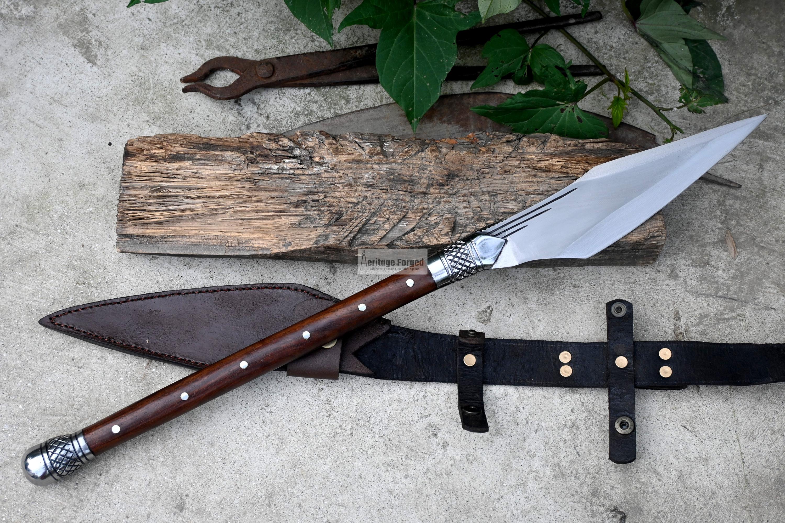 HUNTING SPEAR / Hand Forged Spear /9 Inches Long Blade Spear/ Throwing ...