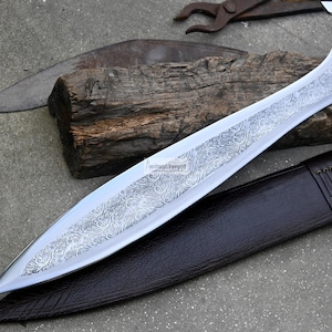 CELTIC LEAF SWORD / 21 Inches Long Blade Hand Forged Sword/leaf Spring ...