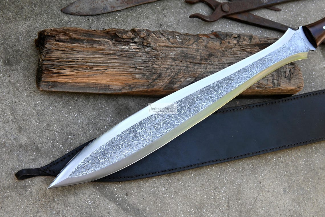 CELTIC LEAF SWORD / 21 Inches Long Blade Hand Forged Sword/leaf Spring ...