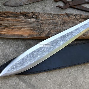 CELTIC LEAF SWORD / 21 Inches Long Blade Hand Forged Sword/leaf Spring ...