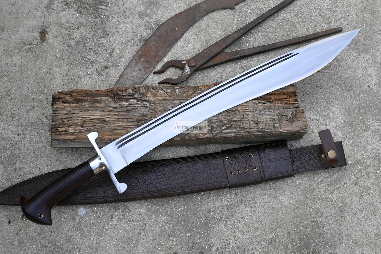 NAVAL MACHETE / Large Jungle Cleaver/20 Inches Long Blade Heavy Duties ...
