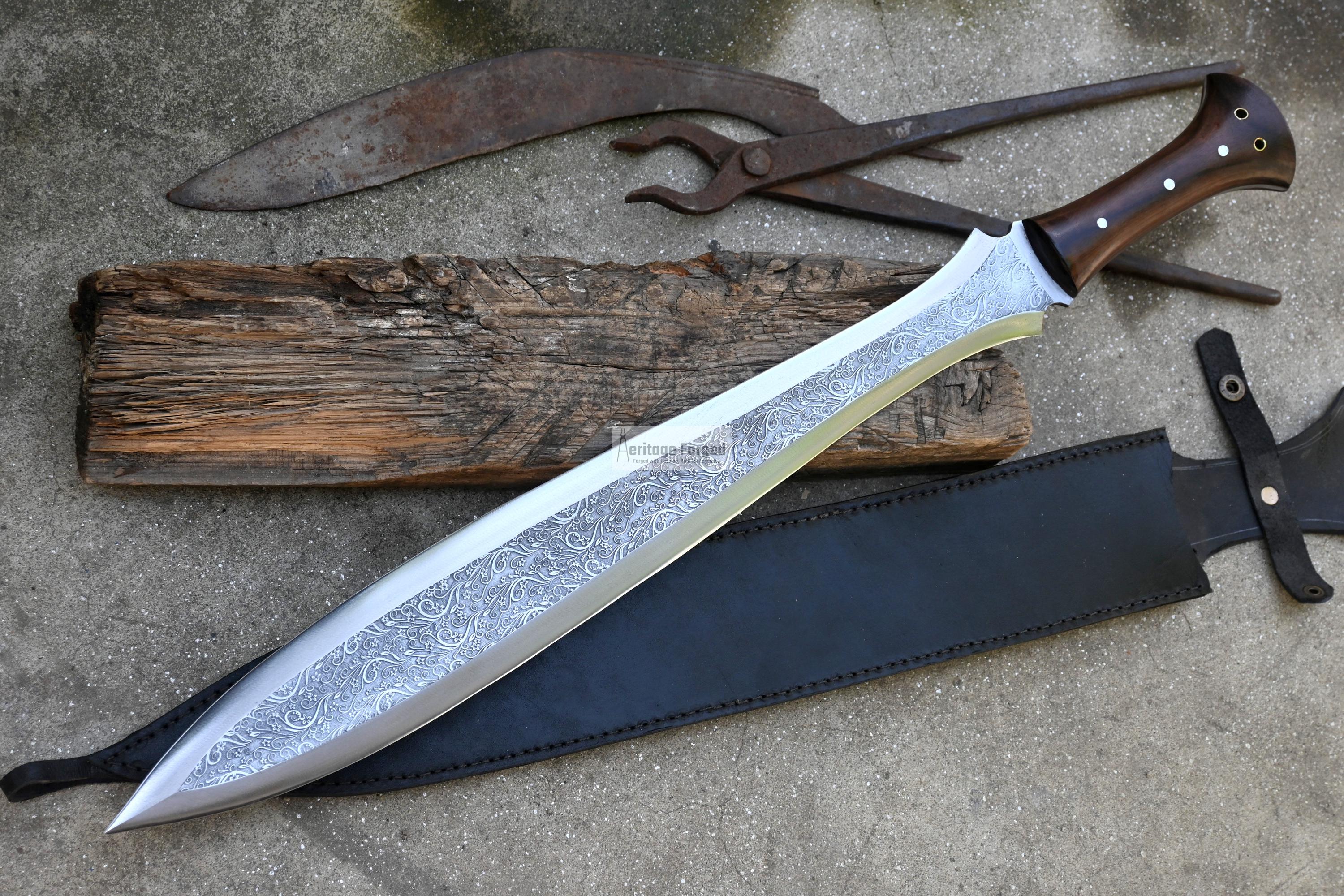 CELTIC LEAF SWORD / 21 Inches Long Blade Hand Forged Sword/leaf Spring ...