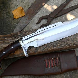 BOWIE KNIFE / 12 Inches Long Blade / Hand Forged Bowie Knife / Made ...