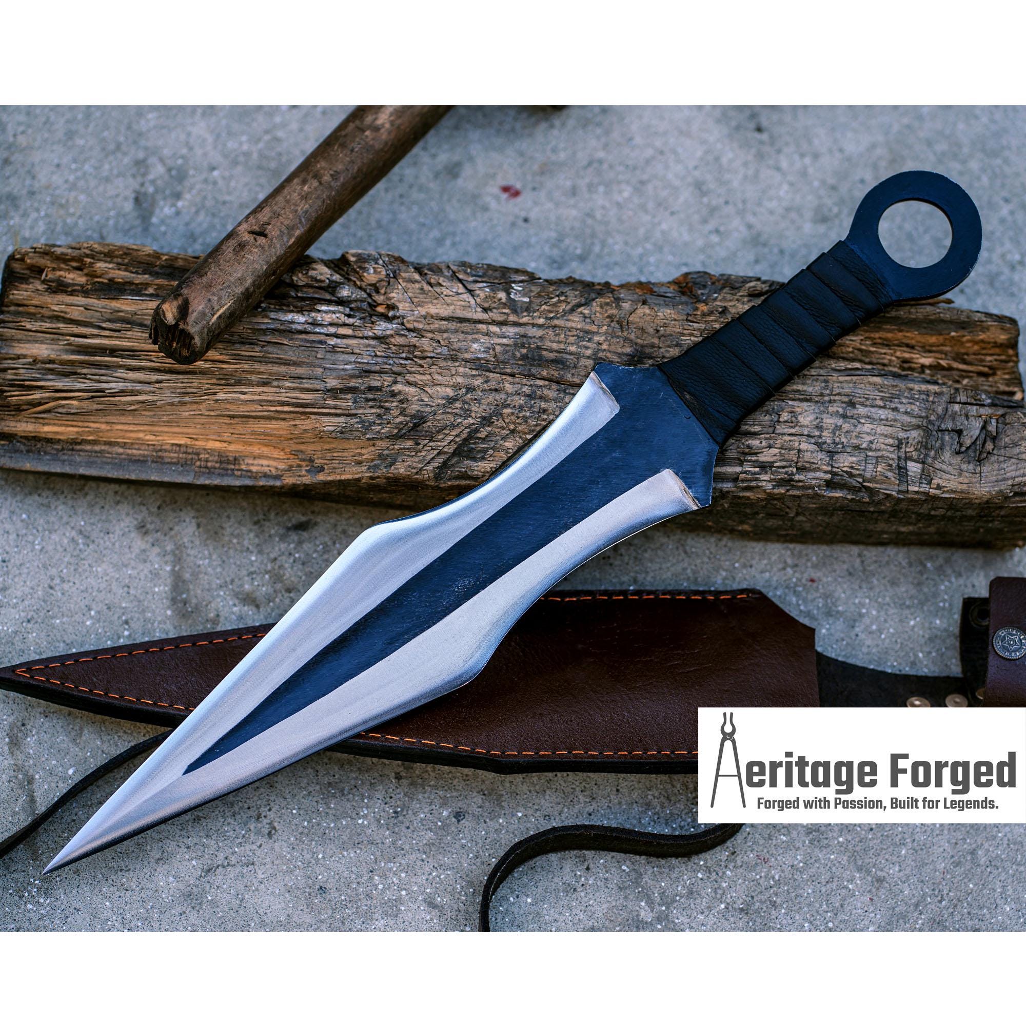 KUNAI MANDEVILLA DAGGER /12 Inches Long Blade Hand Forged Dagger/leaf ...