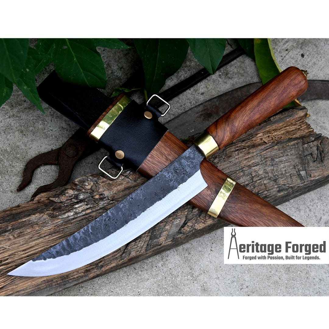 LARGE HUNTING KNIFE / 10 Inches Long Blade / Hand Forged Hunting Knife ...
