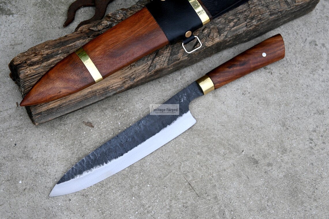 CHEF KNIFE / 10 Inches Long Blade / Hand Forged Hunting Knife / Jungle ...