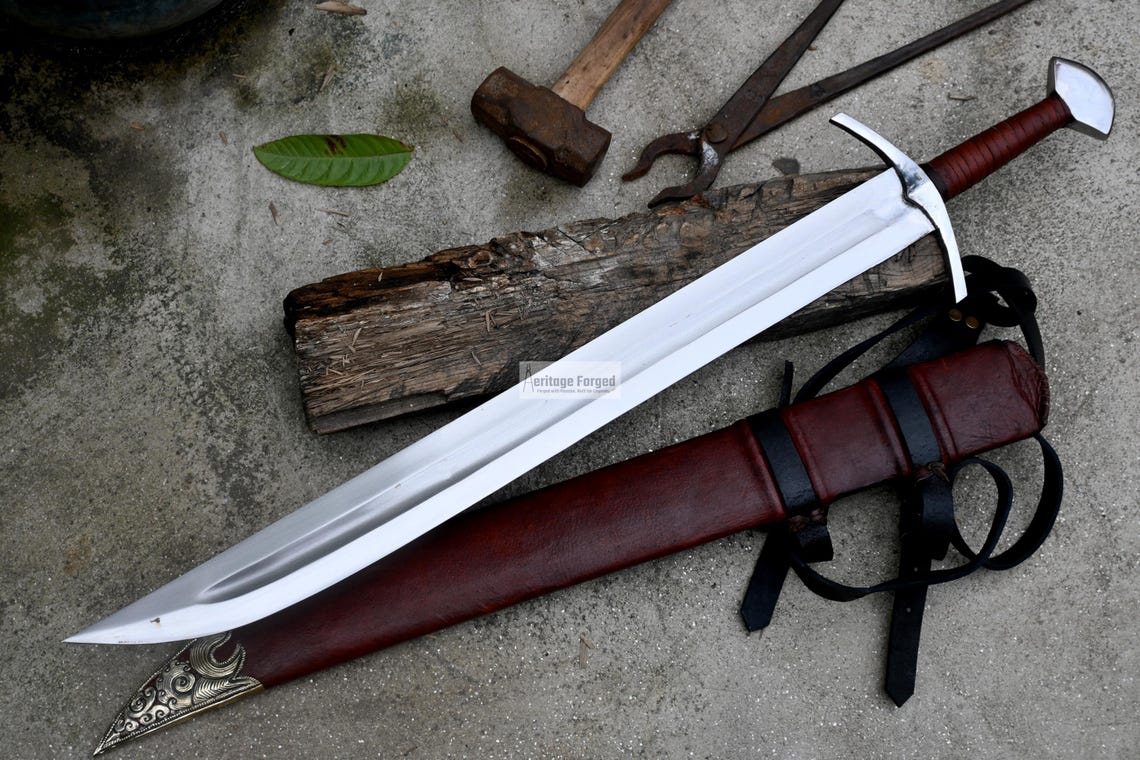 SINGLE EDGE SWORD/24 Inches Long Blade Hand Forged Sword/leaf Spring of ...