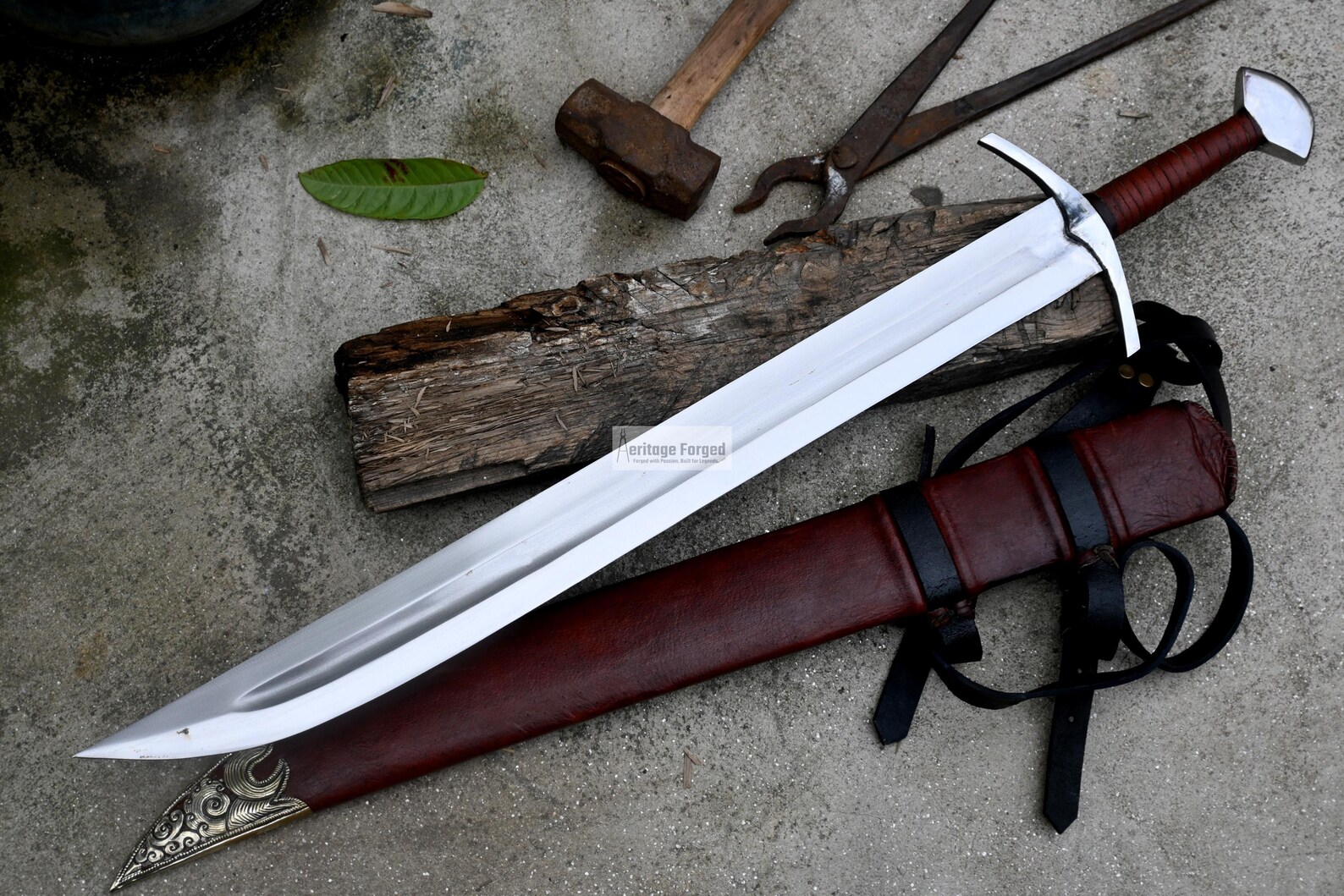 SINGLE EDGE SWORD/24 Inches Long Blade Hand Forged Sword/leaf Spring of ...