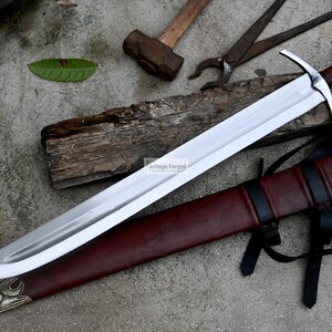 SINGLE EDGE SWORD/24 Inches Long Blade Hand Forged Sword/leaf Spring of ...