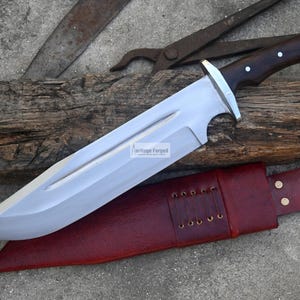 BOWIE KNIFE / 12 Inches Long Blade / Hand Forged Bowie Knife / Made ...