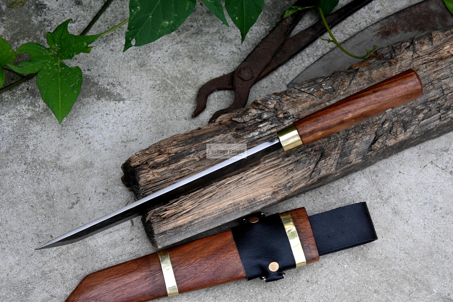 TANTO CHEF KNIFE / 10 Inches Long Blade / Hand Forged Hunting Knife ...