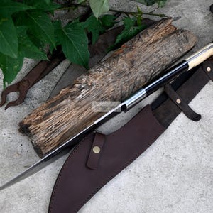 AXE MACHETE / 13 Inches Long Blade / Hand Forged Axe/ Made From Leaf ...
