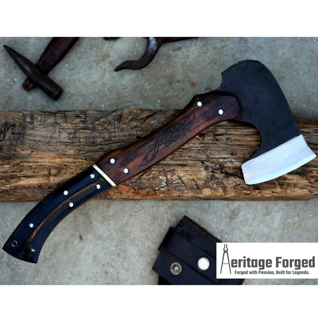 VIKING AXE/ Hunting Axe / Hand Forged Axe/ Made From Leaf Spring of ...