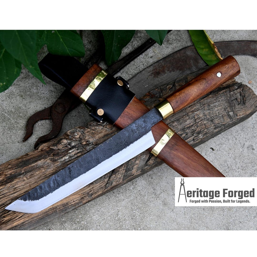 TANTO CHEF KNIFE / 10 Inches Long Blade / Hand Forged Hunting Knife ...