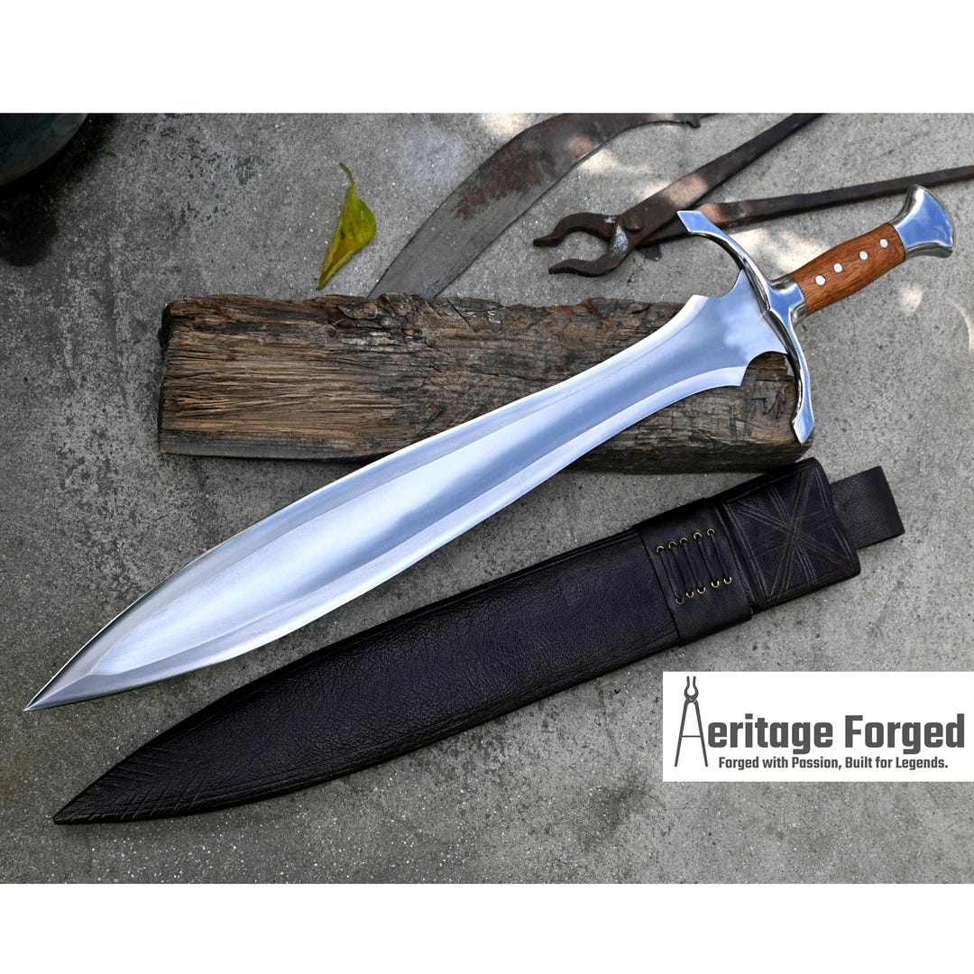 CELTIC LEAF SWORD / 21 Inches Long Blade Hand Forged Sword/leaf Spring of Truck/white Wood ...